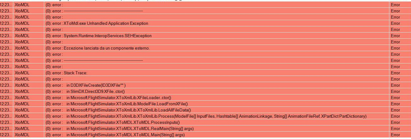 XtoMdl error in Mcx | FSDeveloper