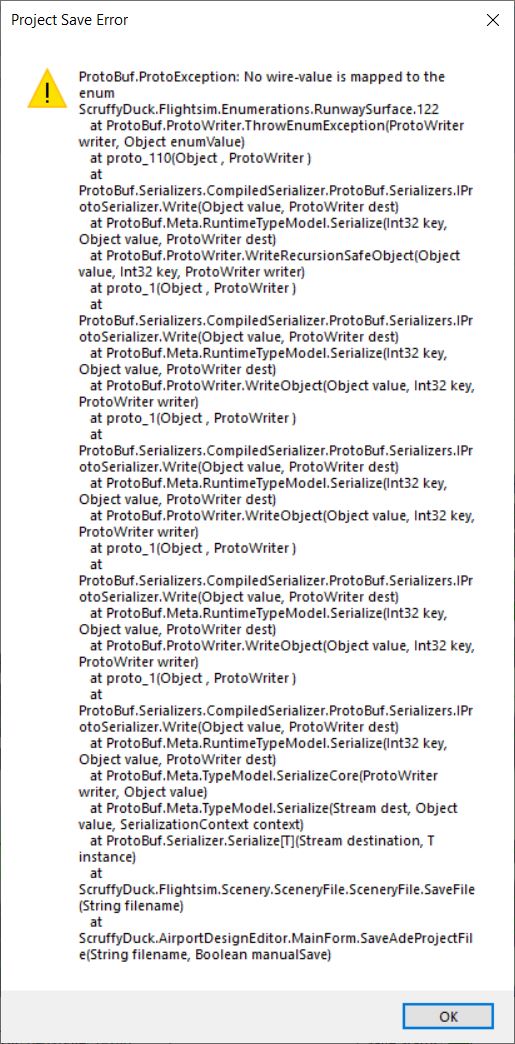 ADE v01.79.7475 unable to save airports (p3d v5) | FSDeveloper
