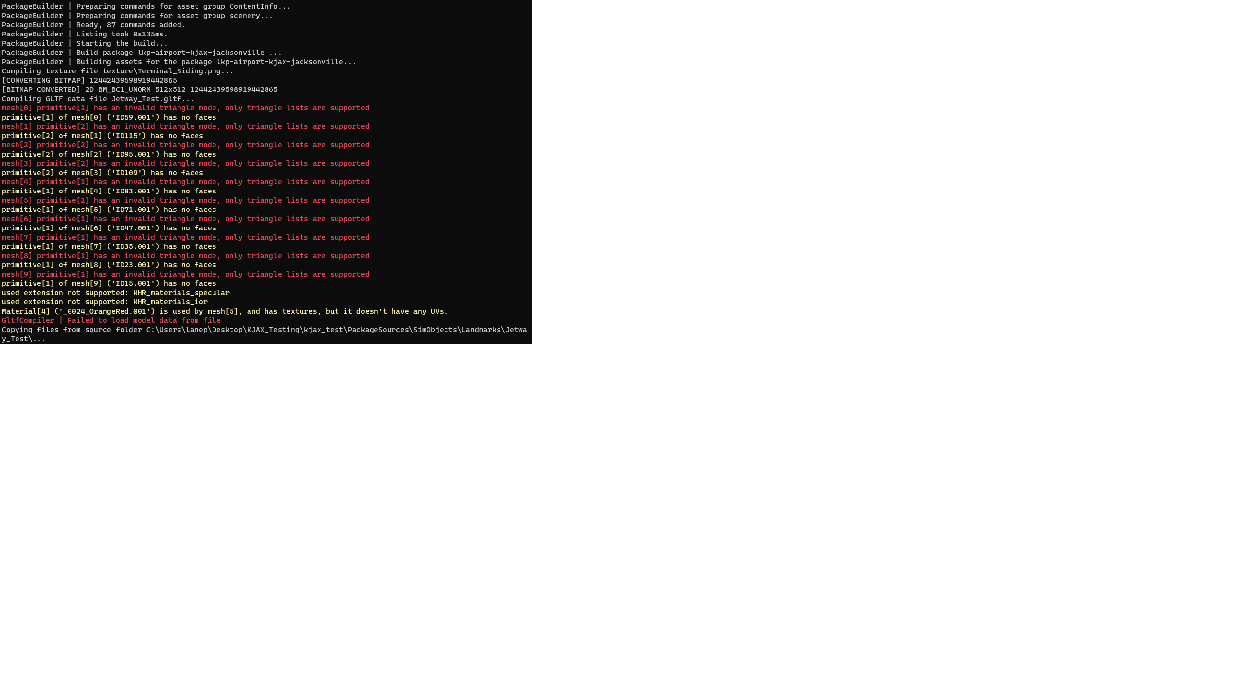 Problems Compiling first Jetway | FSDeveloper