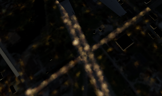 Location of "night time light wash textures" on roads and highways ...